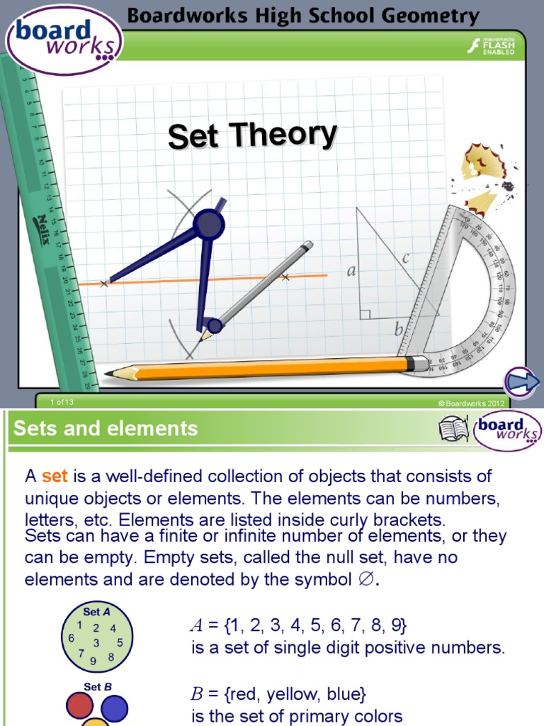 Chapter 1 - Set Theory | PDF | Set (Mathematics) | Mathematical Objects