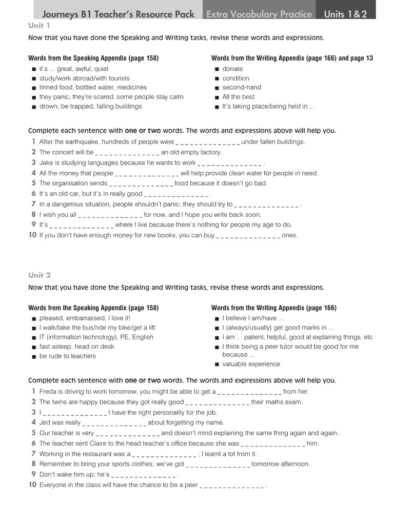 Vocabulary Practice 1 | PDF