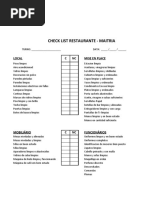Checklist Restaurante, Rutina de Limpieza y Orden | PDF | Cocina | Inicio
