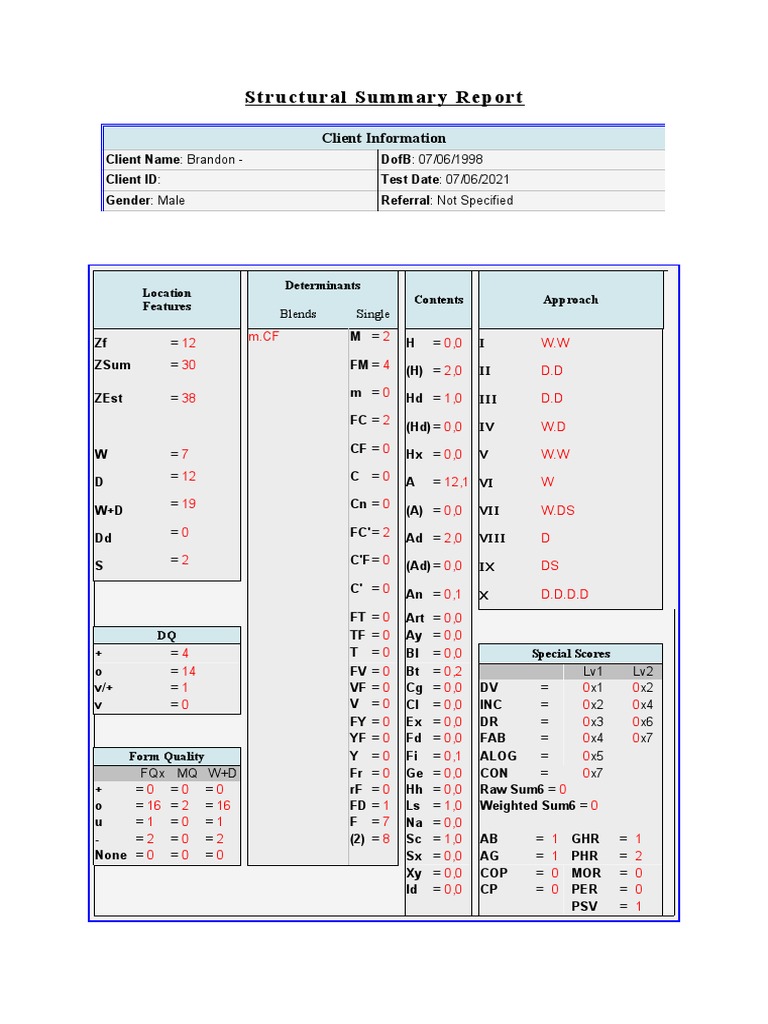 Structural Summary Report: Client Information | PDF