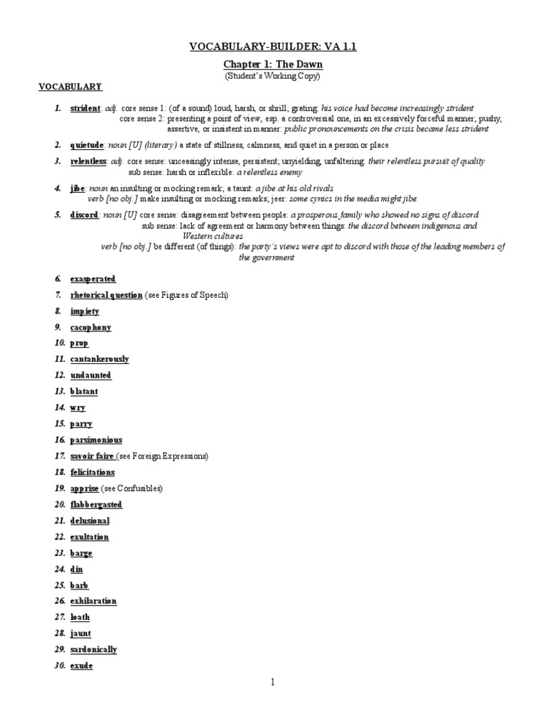 Vocabulary Builder for Students | PDF | Odyssey | Languages