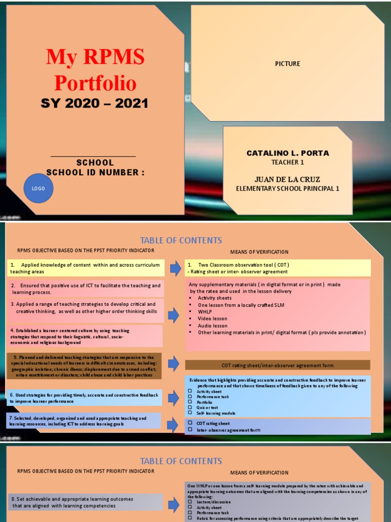 Guide in Preparation of RPMS For Proficient Teachers | PDF ...