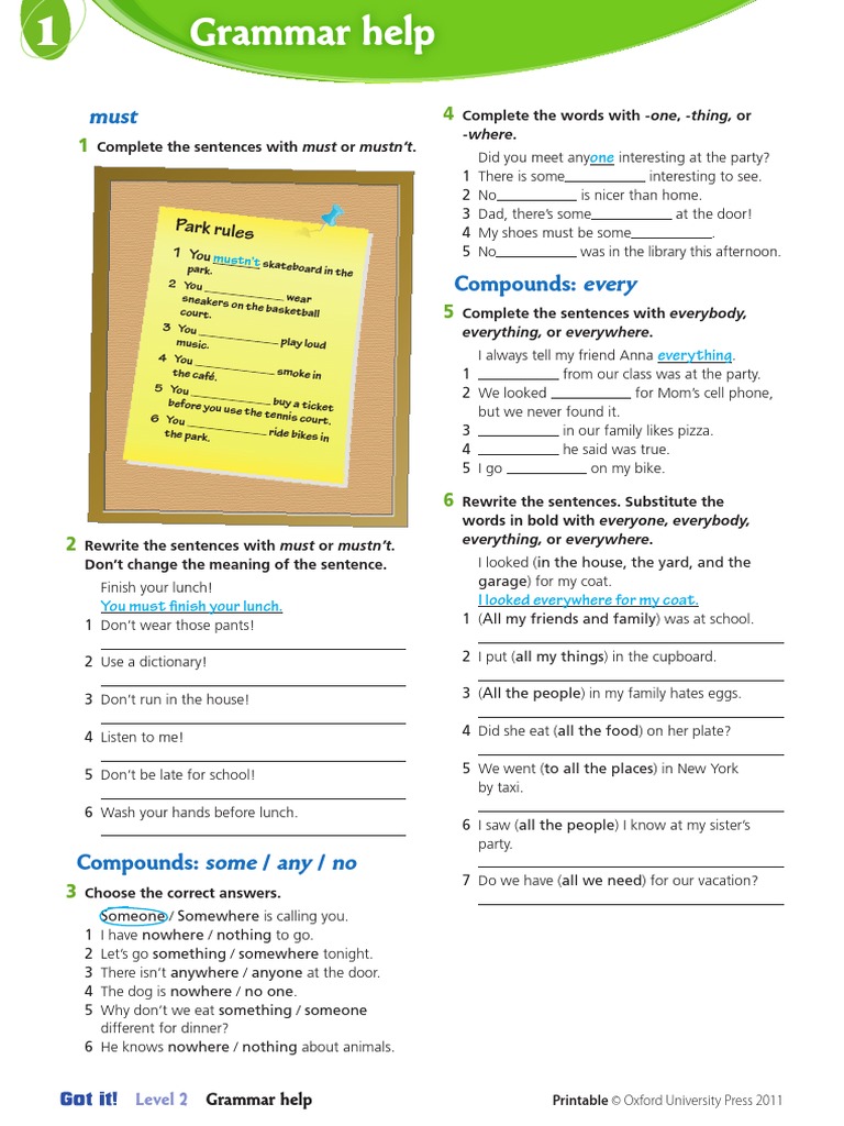 Got It 2 Grammar Help 1 | PDF