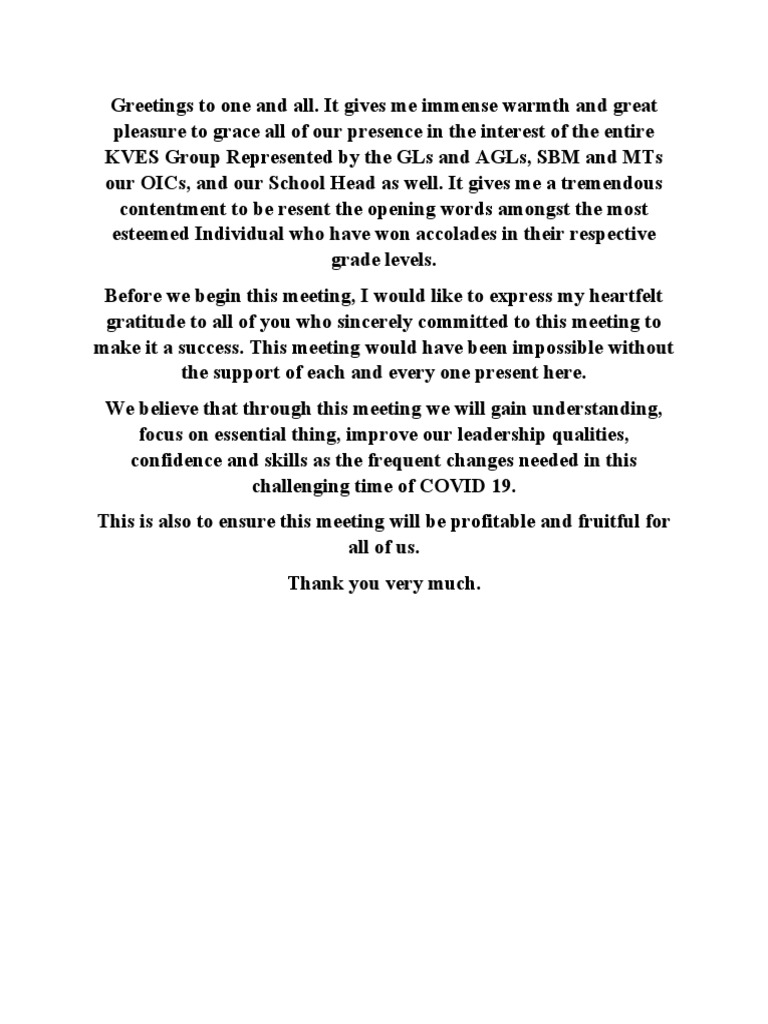 Opening Remarks (Faculty Meeting) | PDF