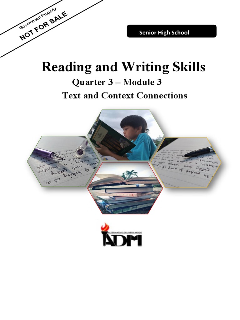 Reading and Writing Skills: Quarter 3 - Module 3 Text and Context ...