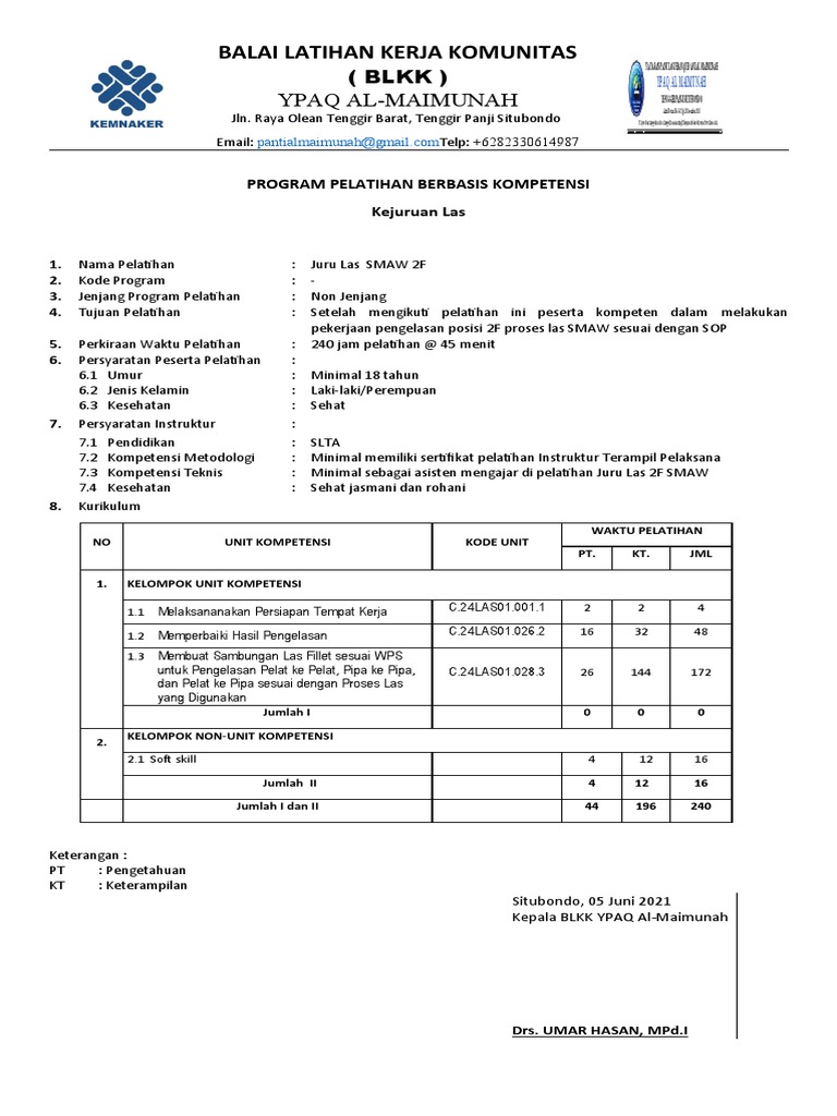 Program Pelatihan Berbasis Kompetensi | PDF