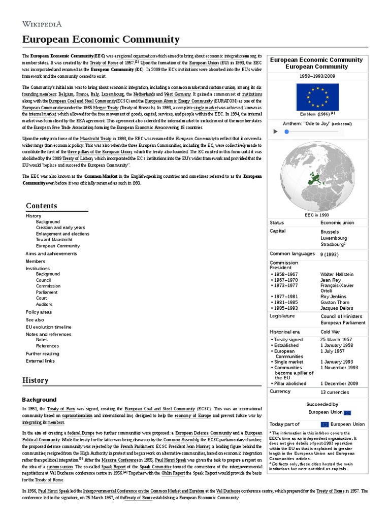 European Economic Community | PDF | European Economic Community ...