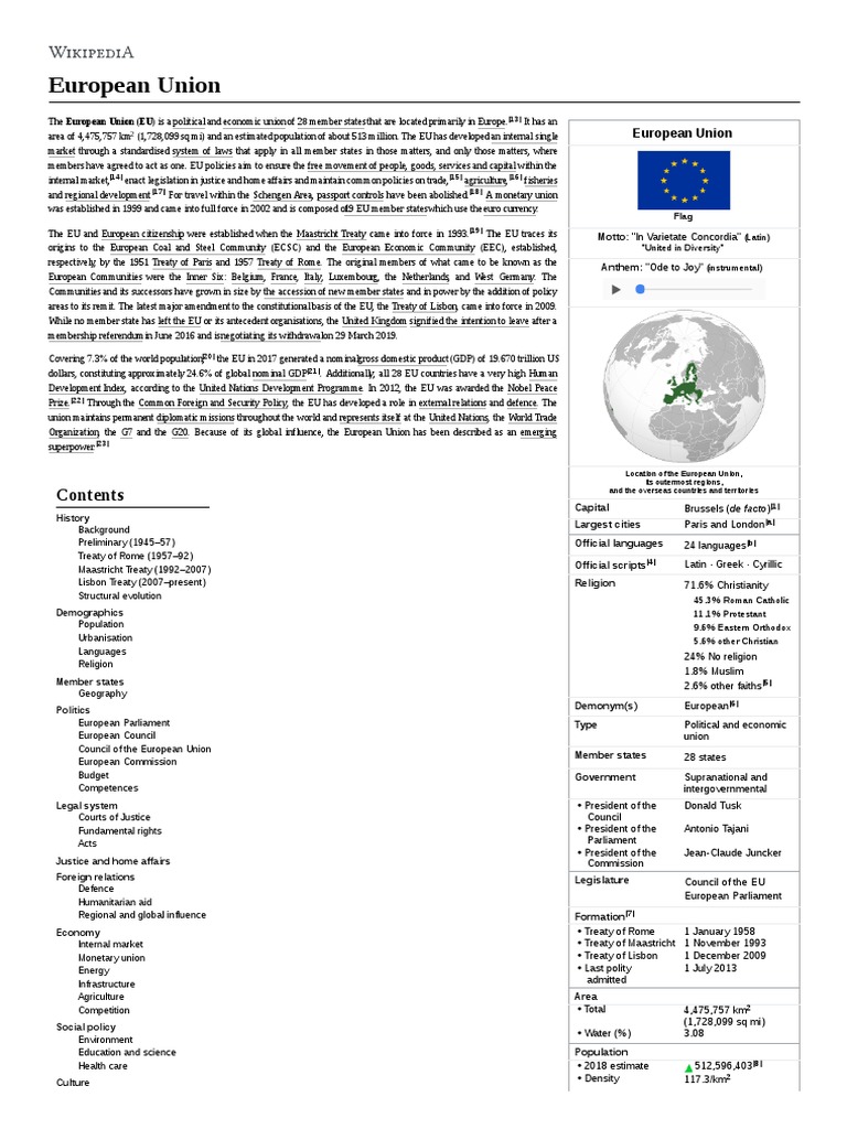 European Union | PDF | Enlargement Of The European Union | European ...