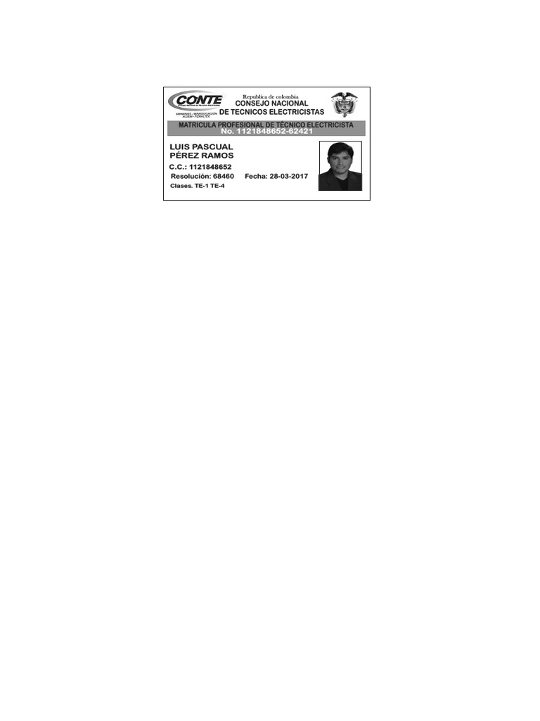 Requisitos y obtención tarjeta Conte | PDF