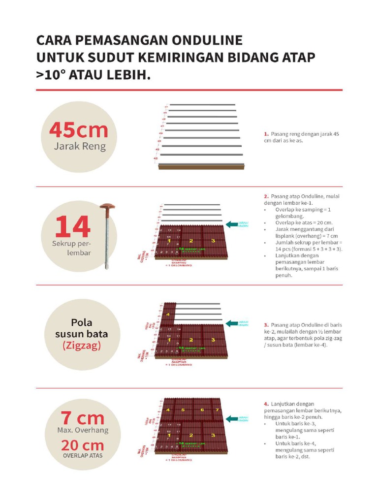 Panduan Pemasangan Dengan Kemiringan Atap 5-10 Derajat | PDF