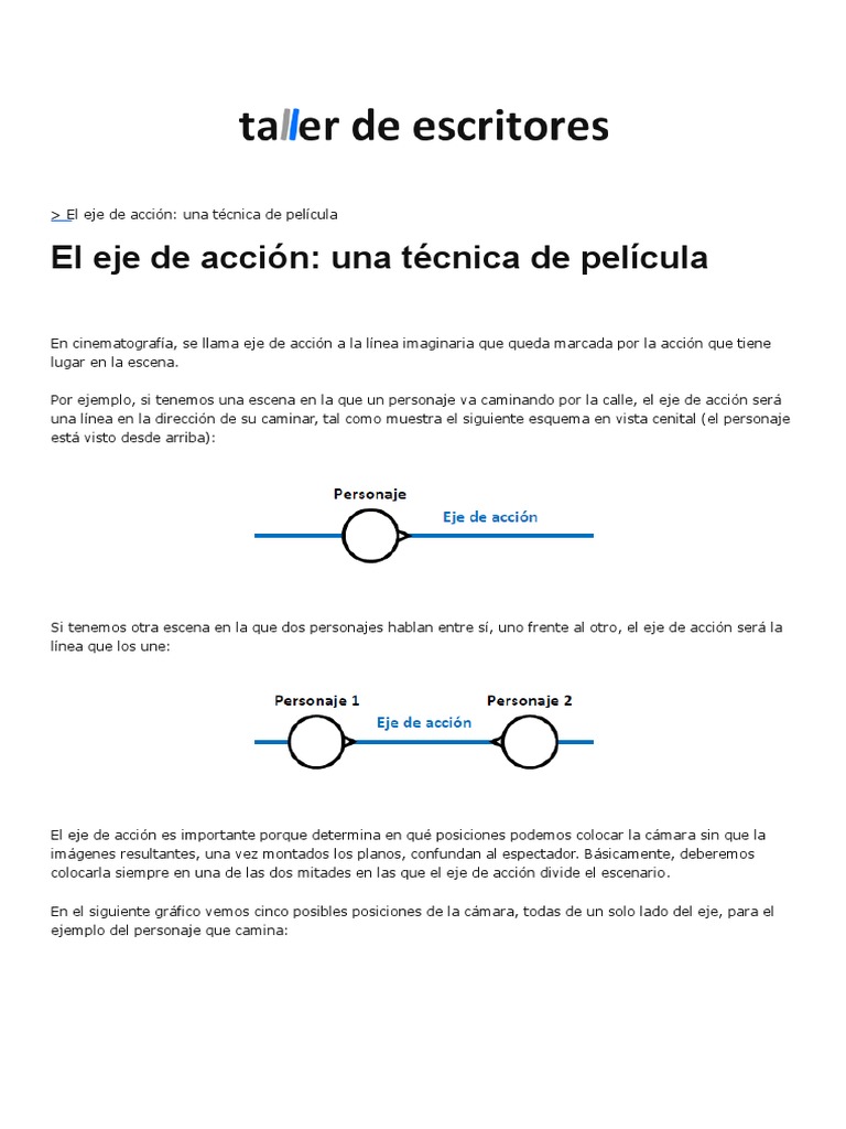 El Eje De Acción Una Técnica De Película Pdf Cinematografía Cine
