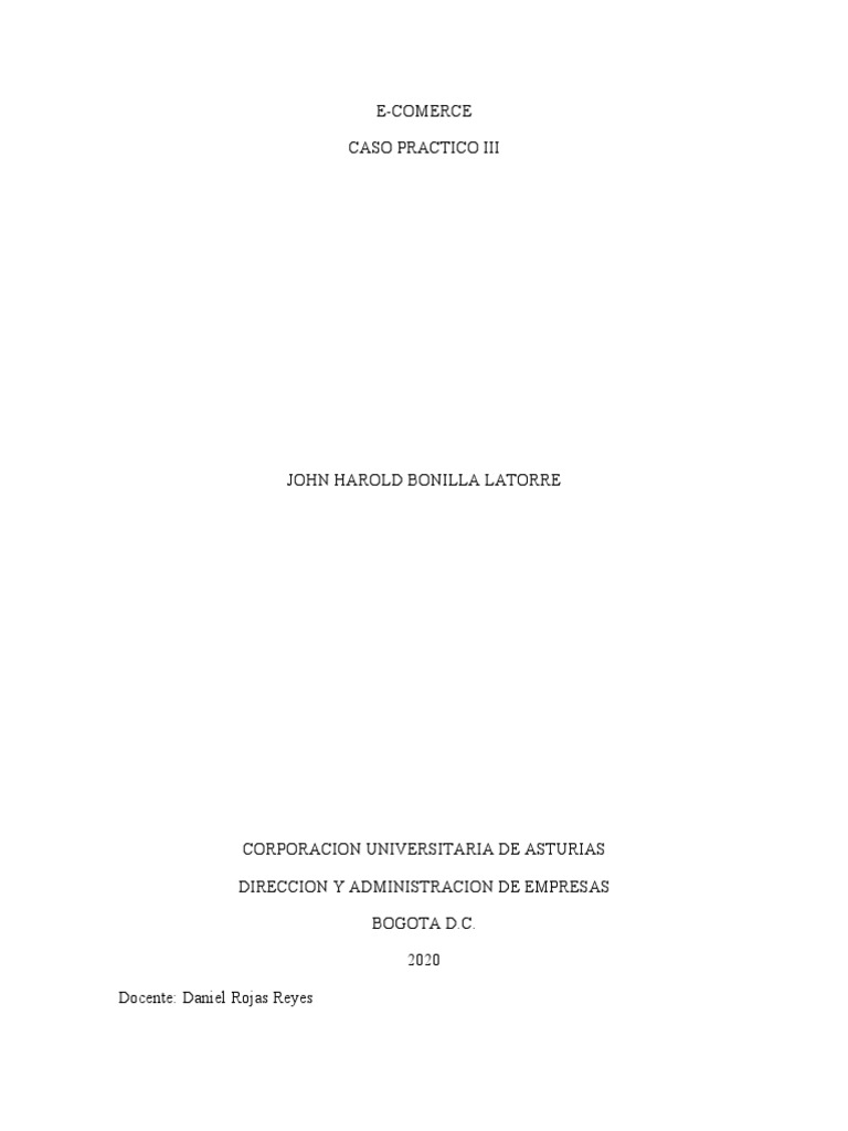 Caso Practico Unidad III e Comerce John Bonilla Docxdfhfg | Descargar ...