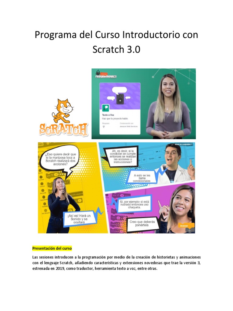Programa Curso Introductorio Con Scratch 3.0 | PDF | Scratch (lenguaje ...