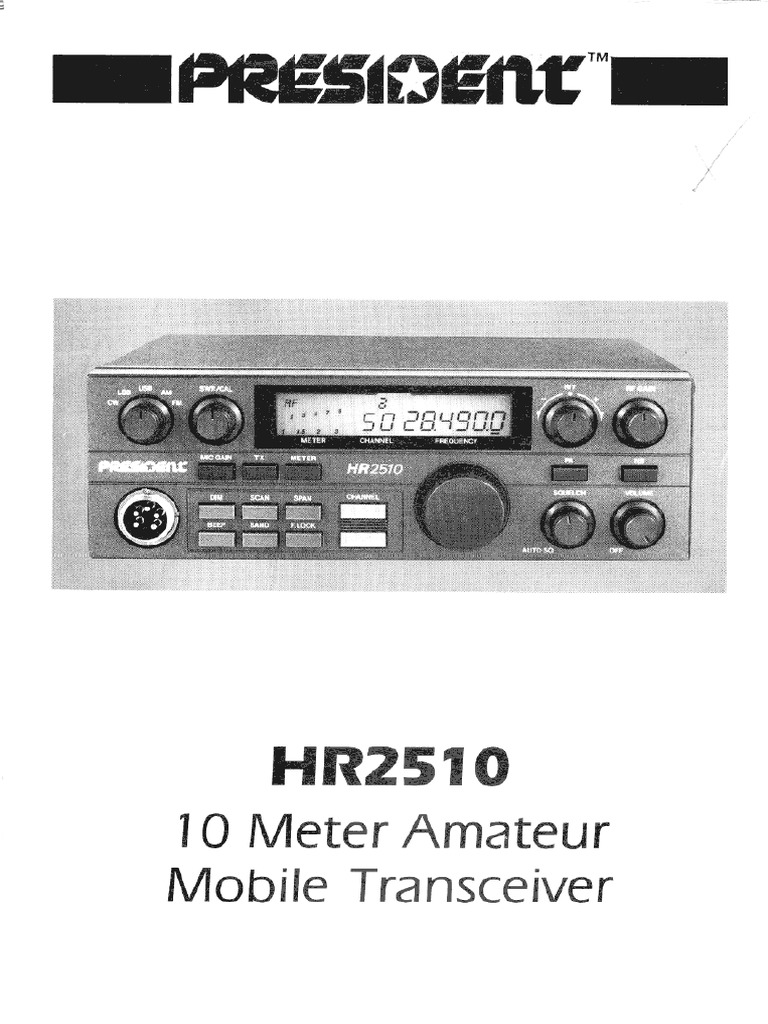 HR-2510 Manual With Schematic | PDF