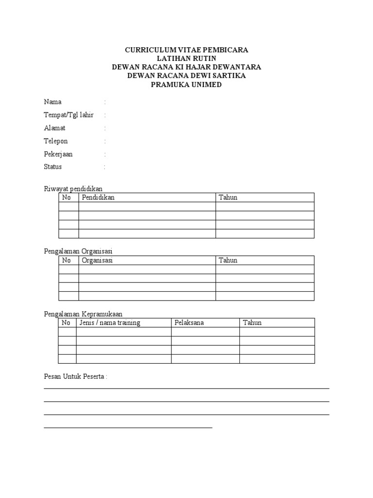 Curriculum Vitae Pembicara Larut | PDF