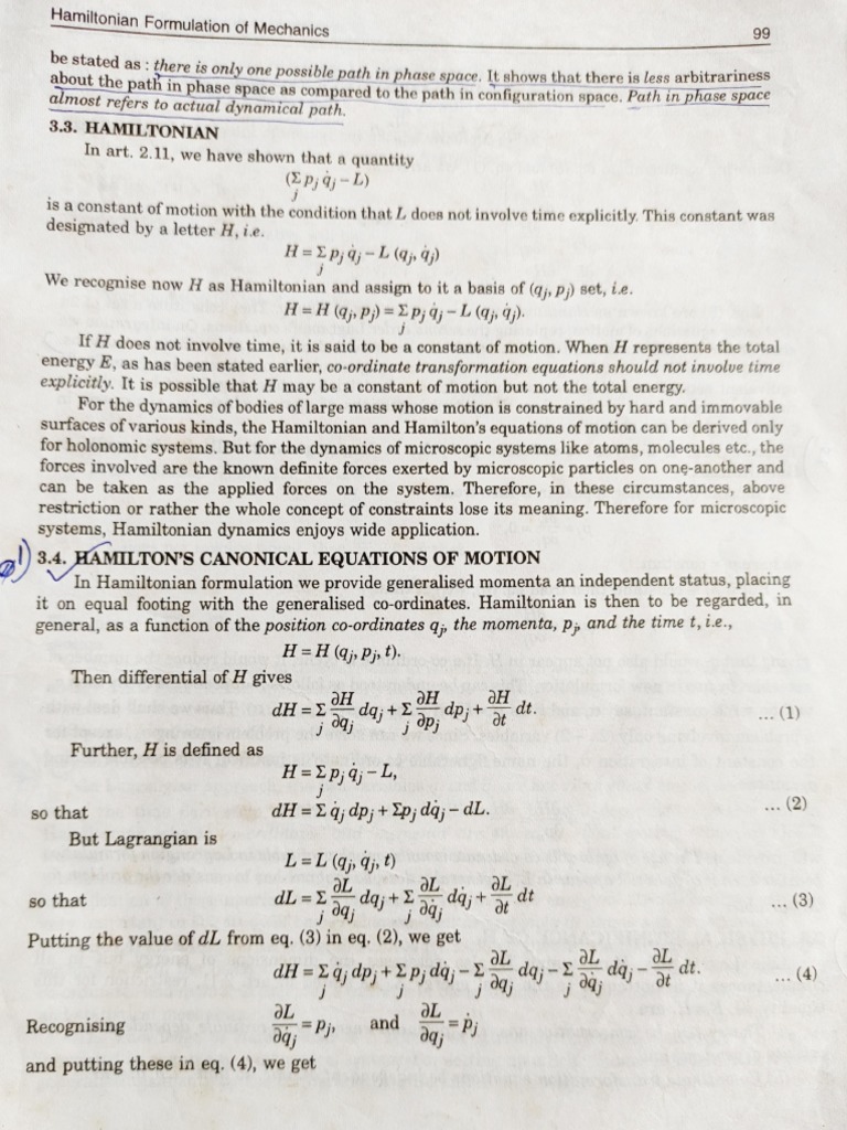 Hamiltonian and Canonical Transformation | PDF