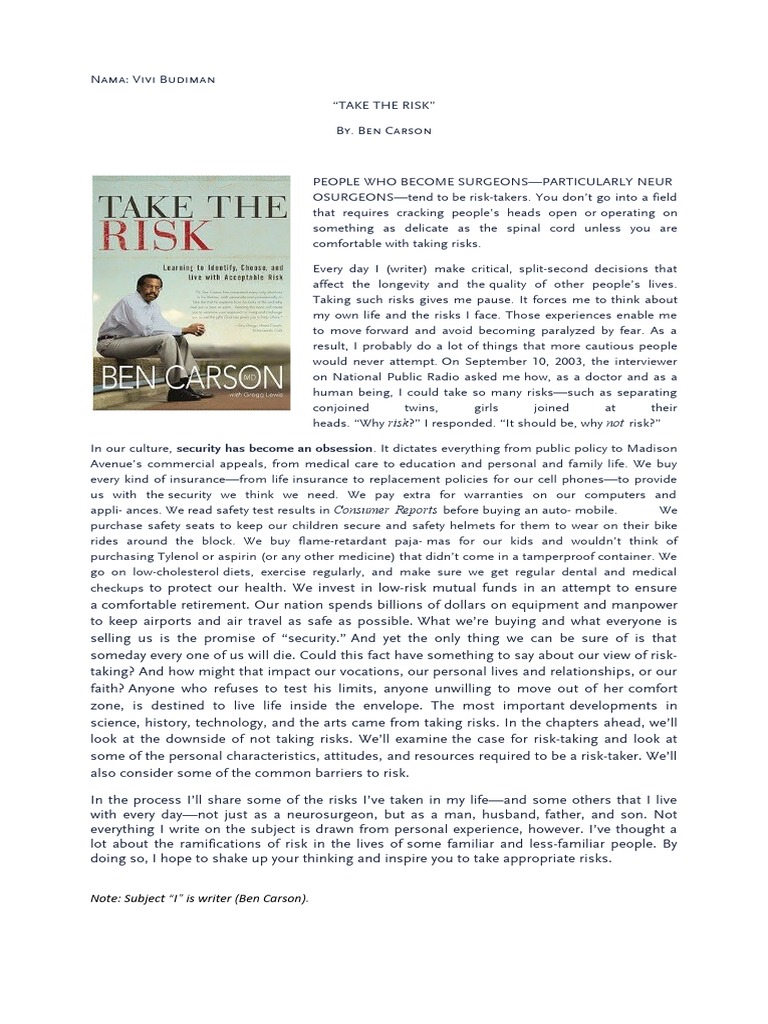 Take The Risk Book | PDF | Risk | Business