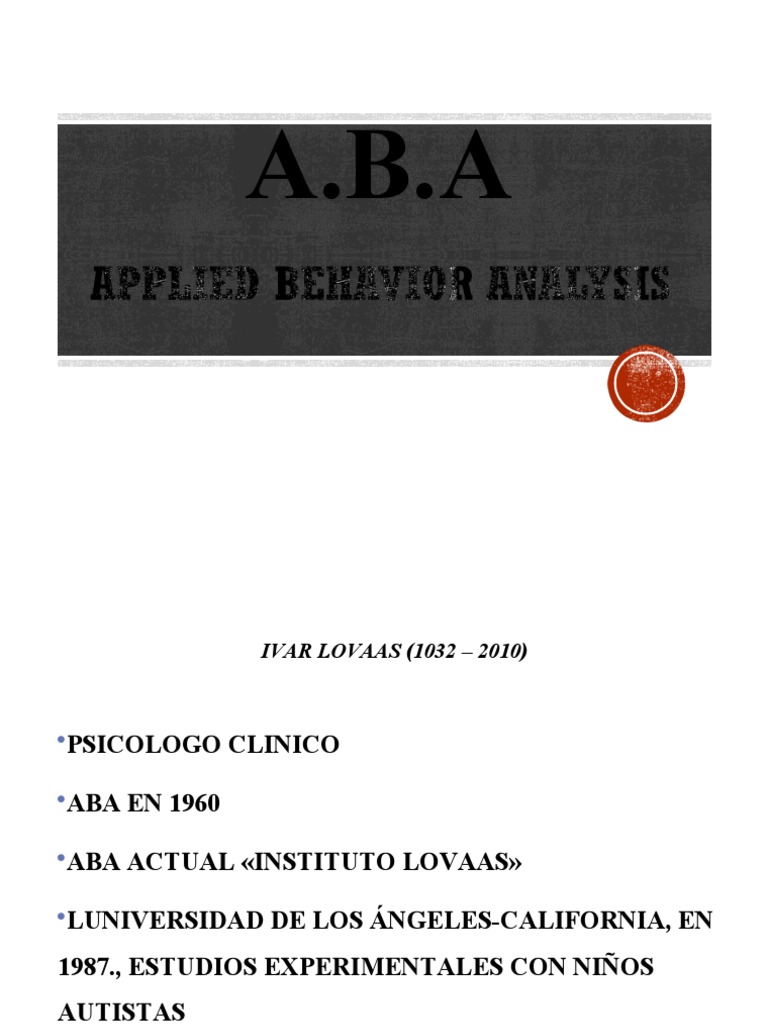 Técnicas de ABA en Autismo y Comportamiento | PDF | Behaviorismo ...