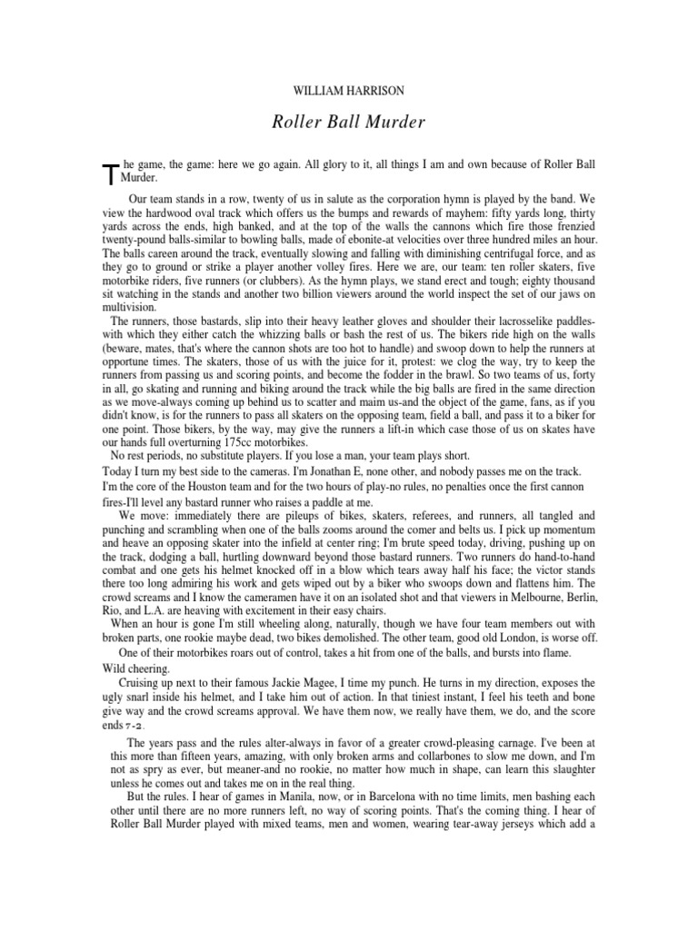 Roller Ball Murder | PDF