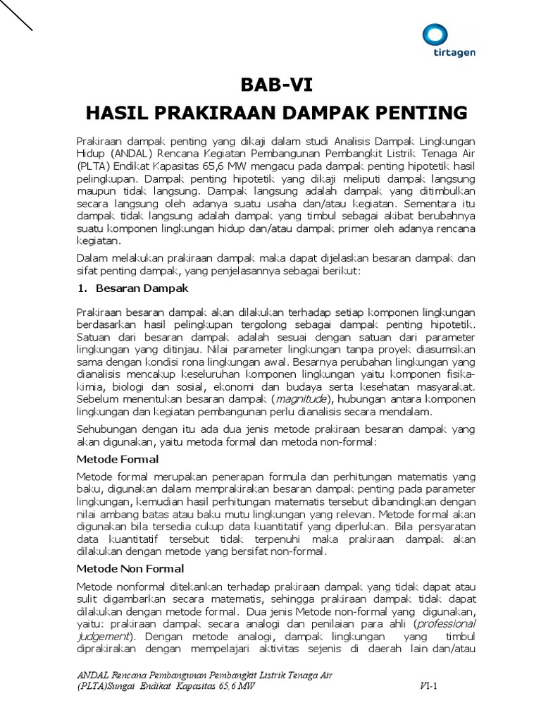 Bab-Vi Hasil Prakiraan Dampak Penting | PDF