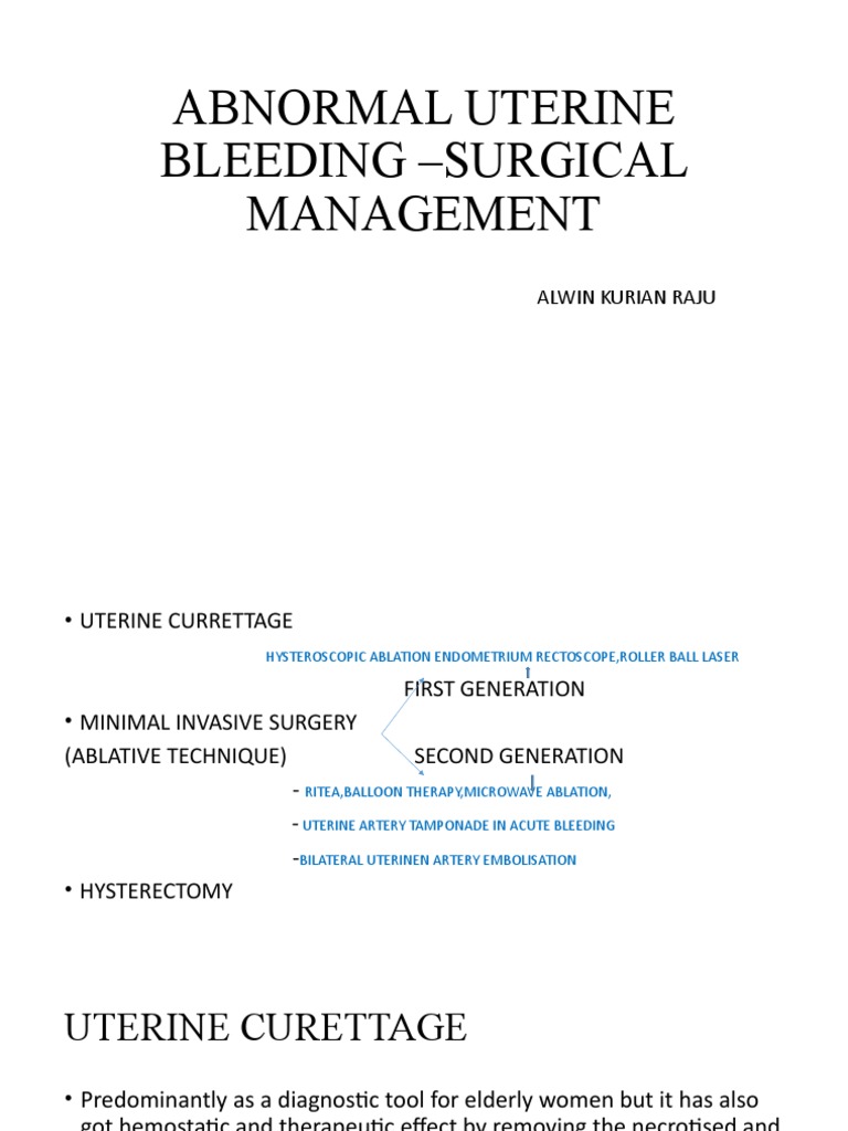 Abnormal Uterine Bleeding - Surgical Management | PDF | Uterus | Sexual ...