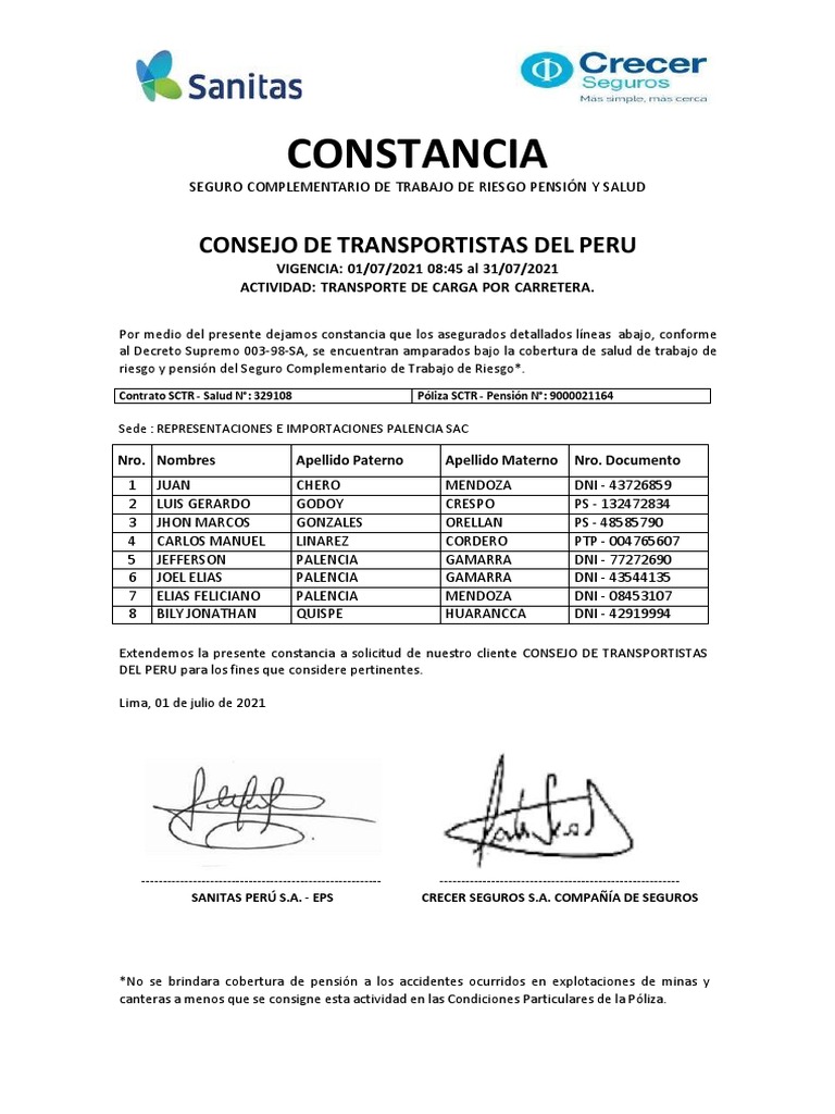 SCTR Julio Reipasa | PDF