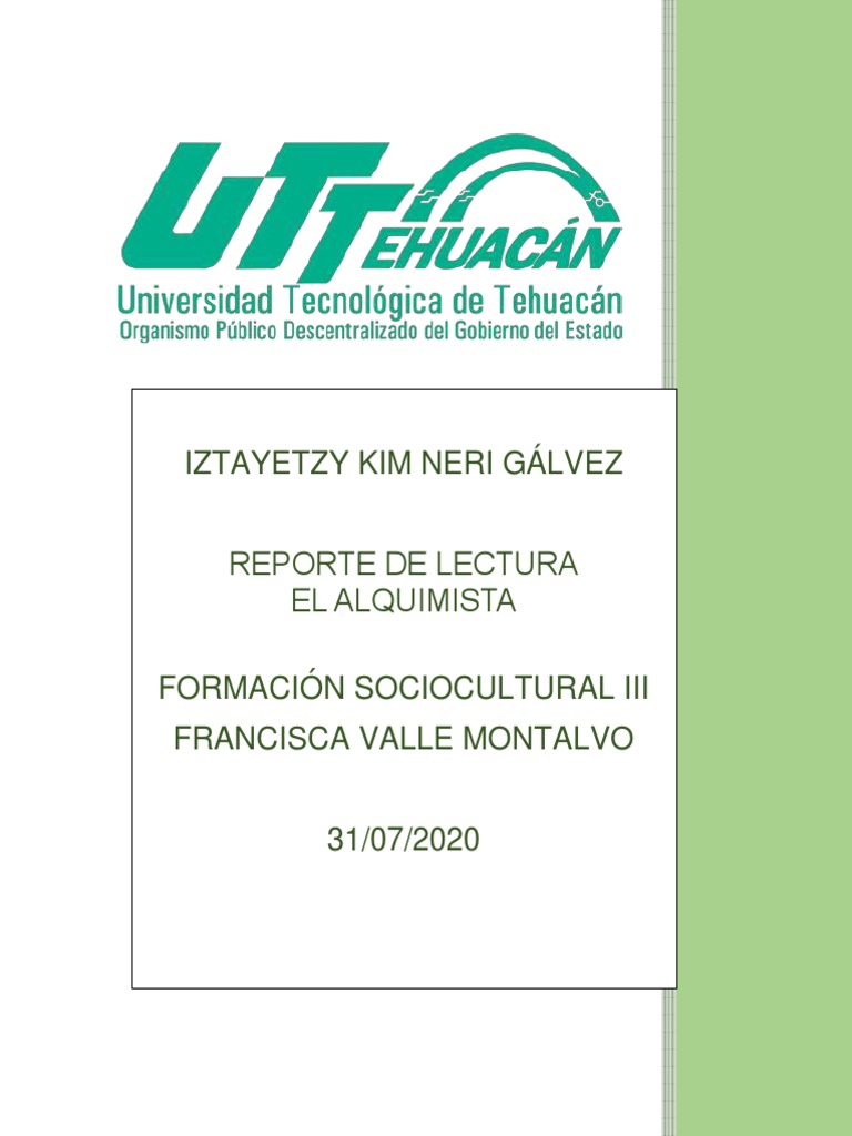 Reporte de Lectura El Alquimista | PDF