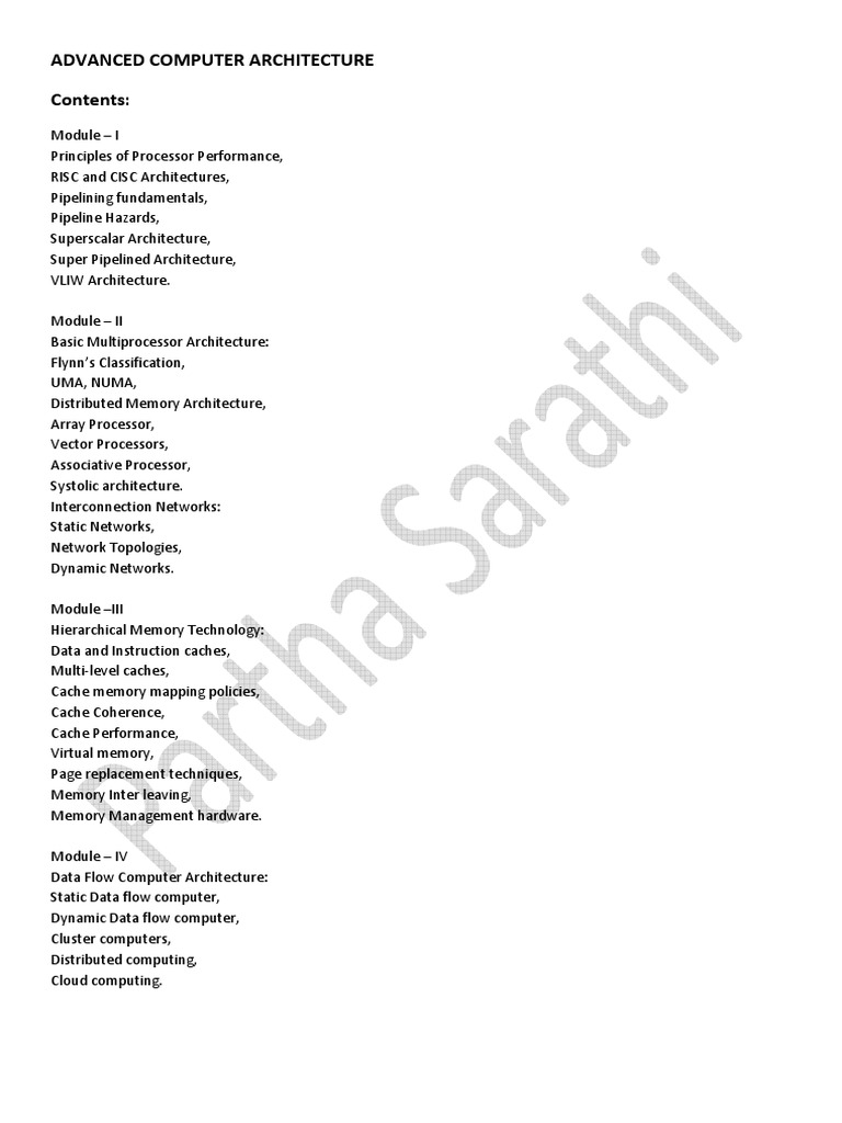Advanced Computer Architecture 1 1 | PDF | Central Processing Unit ...