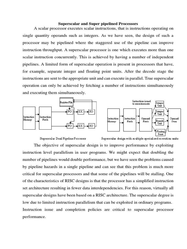Superscalar and Super Pipelined Processors | PDF | Central Processing Unit | Integrated Circuit