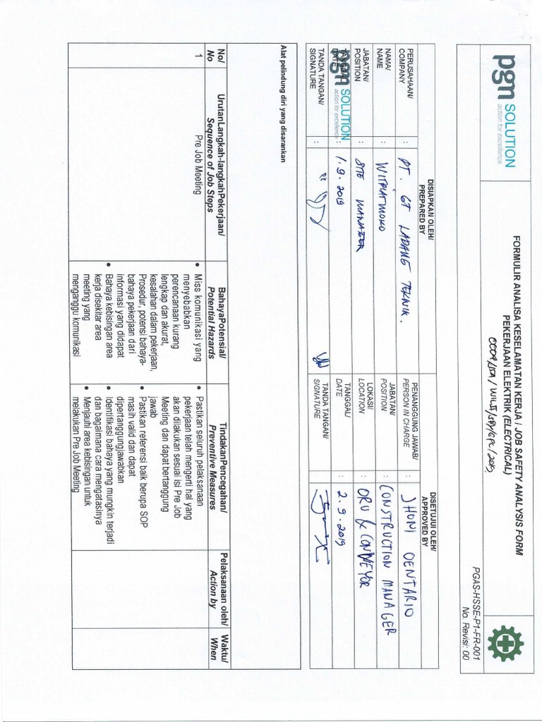 JSA 04 - Electrical | PDF