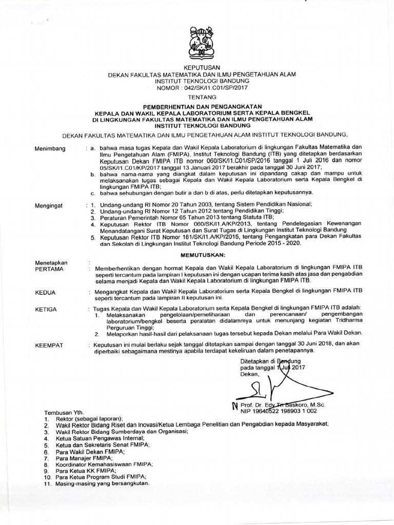SK Dekan No 42 2017 | PDF