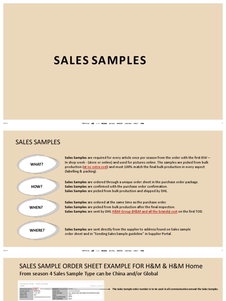 Sales Samples Method Supplier Portal - 20210708 | PDF | Business | Science