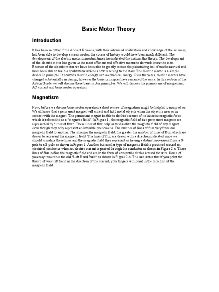 Basic Motor Theory | PDF | Electromagnetic Induction | Electric Motor