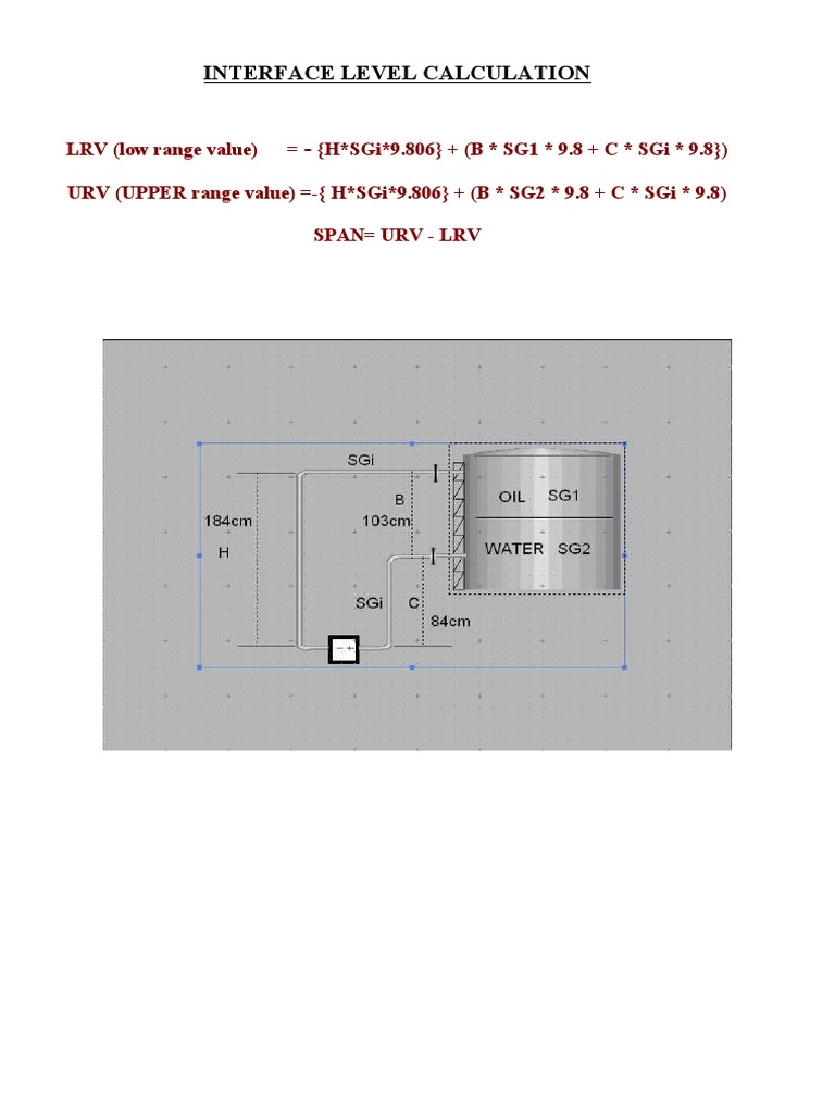 Interface Level Calculation | PDF