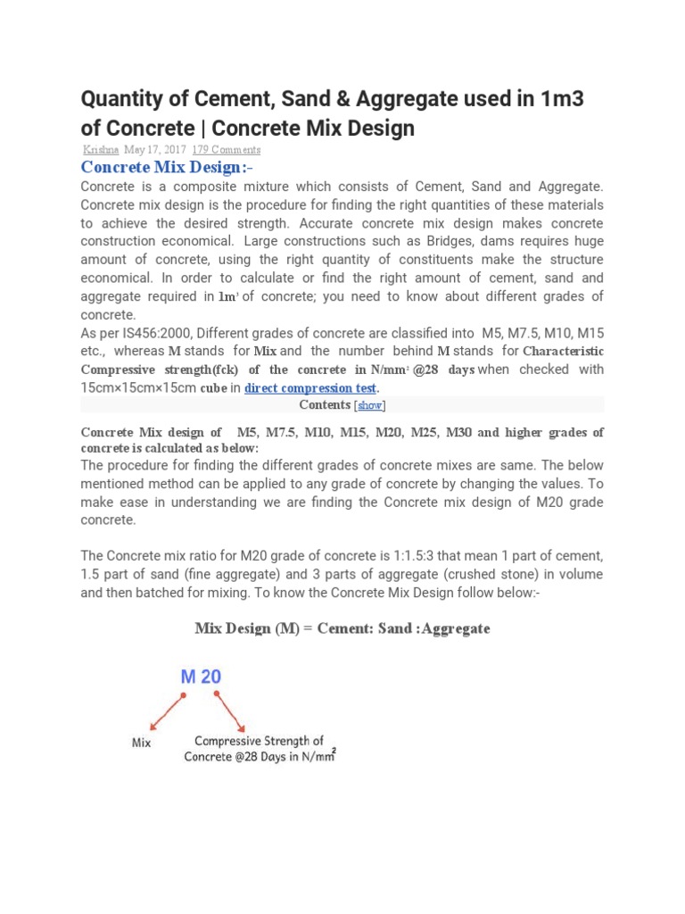 Quantity of Cement | PDF | Construction Aggregate | Concrete