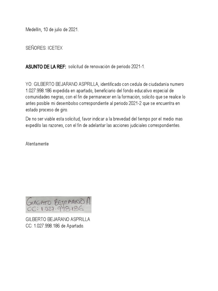 Carta Icetex | PDF