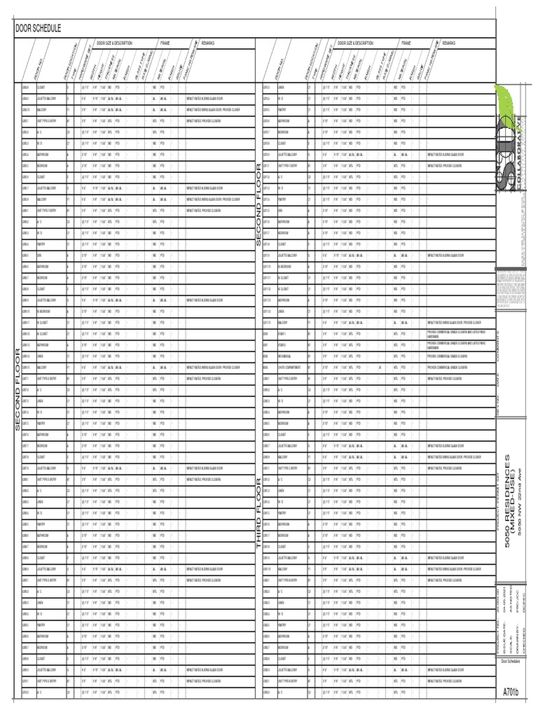Door Schedule Document with Door Details | PDF | Bedroom ...