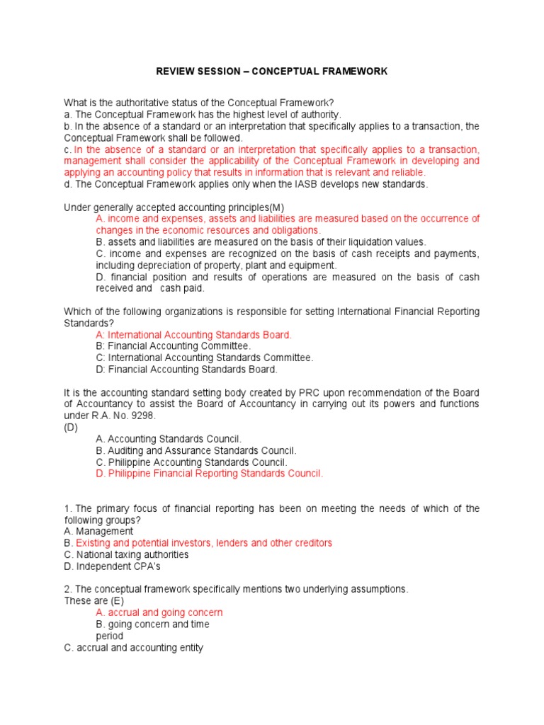 Review Session 3 Conceptual Framework | PDF | Debits And Credits ...
