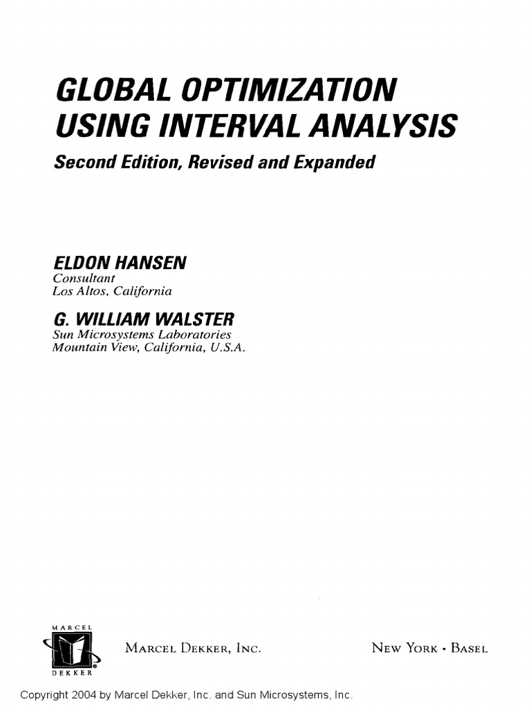 Interval Analysis Book Hensen | PDF | Mathematical Optimization | Linear Algebra
