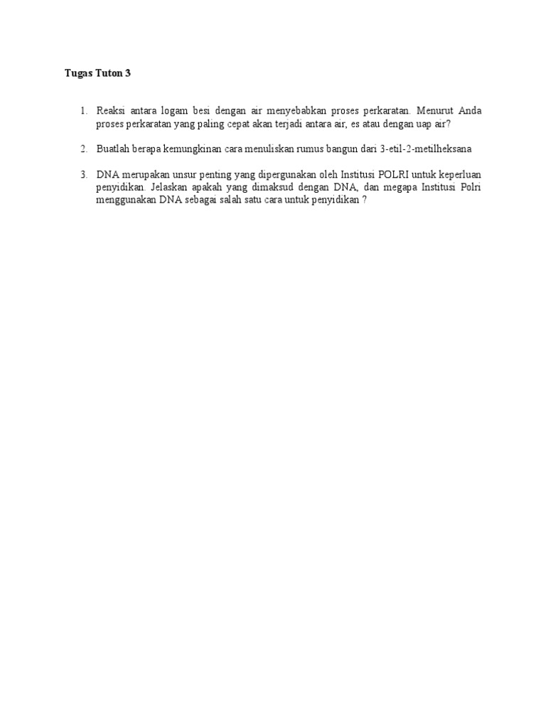 Tugas 3 Kimia Dasar 1 | PDF