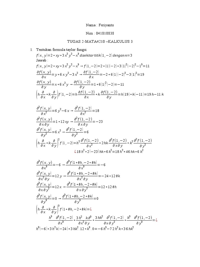 Tugas 2 KALKULUS 3 | PDF | Metode & Bahan Ajar
