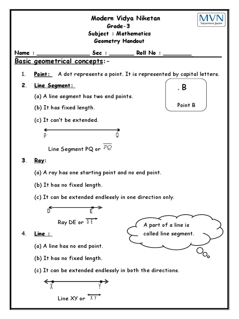 Handout 1 Geometry Grade 3 | PDF
