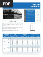 Catálogo de Vigas H ASTM A36 | PDF | Ingeniería mecánica