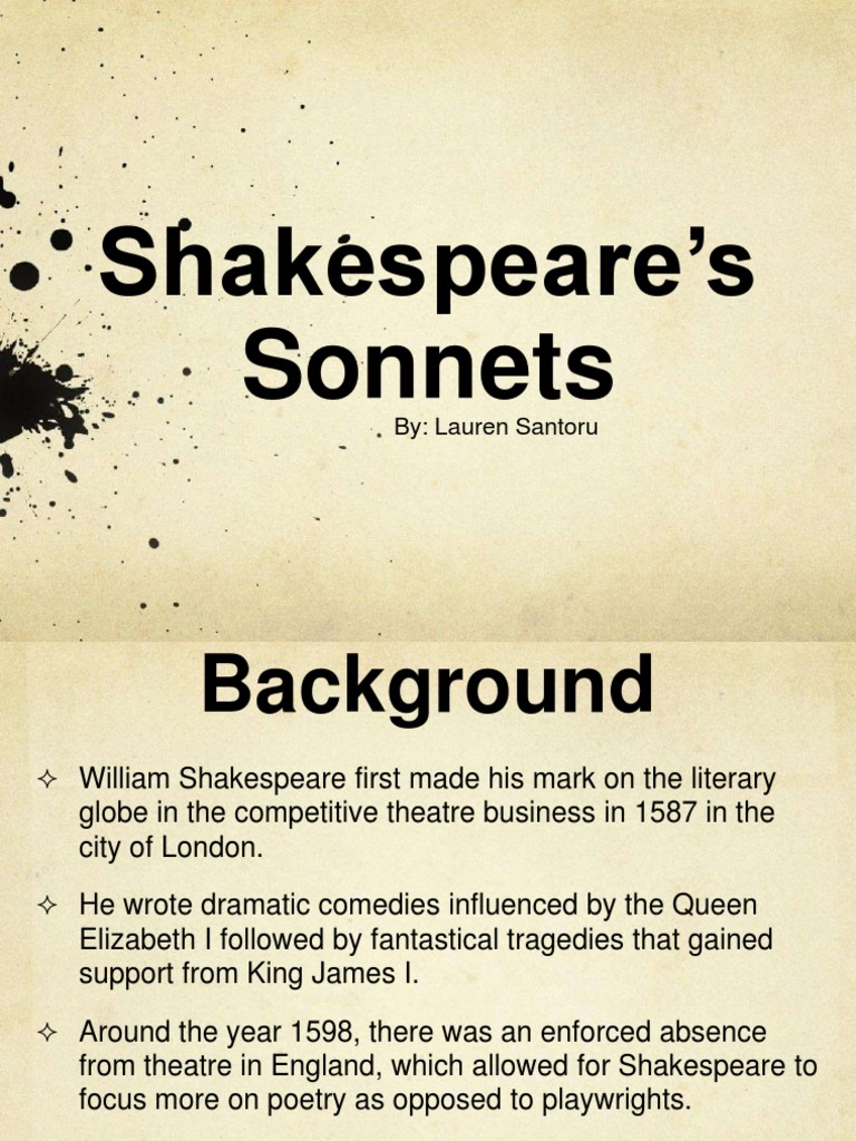 Shakespeare's Sonnets: By: Lauren Santoru | Download Free PDF | Sonnets ...