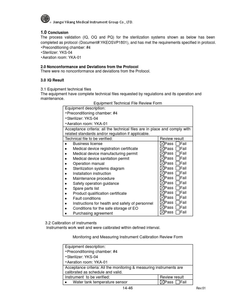 Sterilization Validation Report Download Free Pdf Verification And