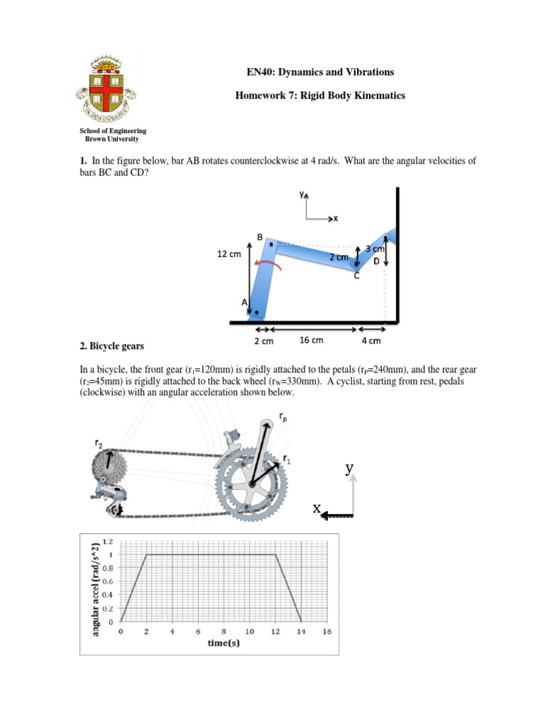 Rigid Body Kinematics Assignment Problems Pdf Acceleration Kinematics