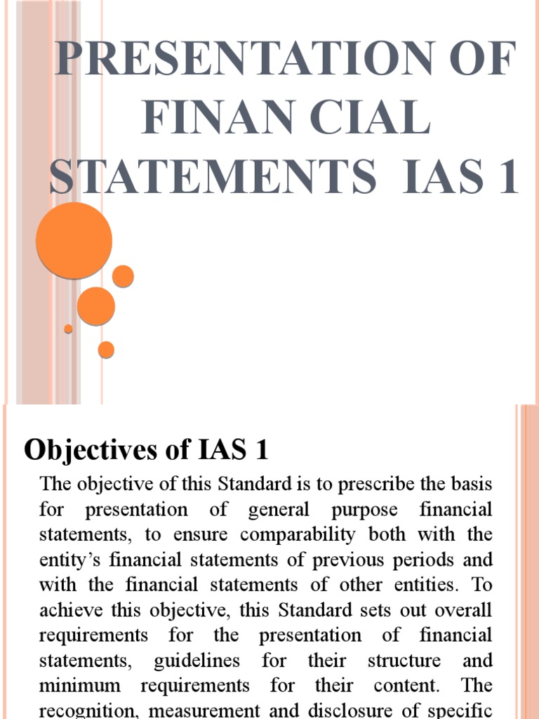 Presentation of Finan Cial Statements Ias 1 | PDF | Balance Sheet ...