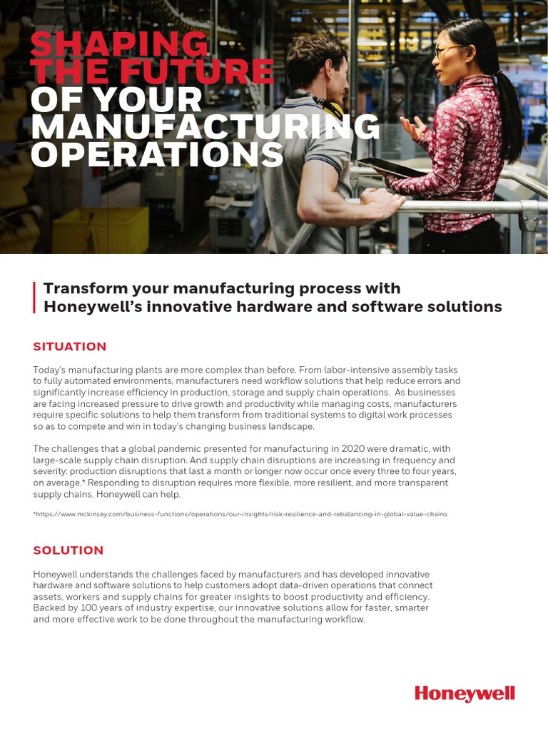 Honeywell Manufacturing SolutionBrief en | PDF | Supply Chain | Honeywell