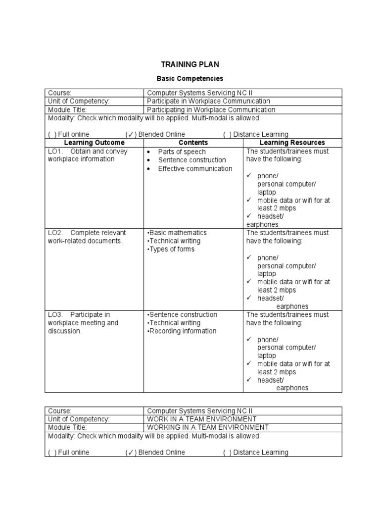 Final Training Plan Template | PDF | Occupational Safety And Health ...