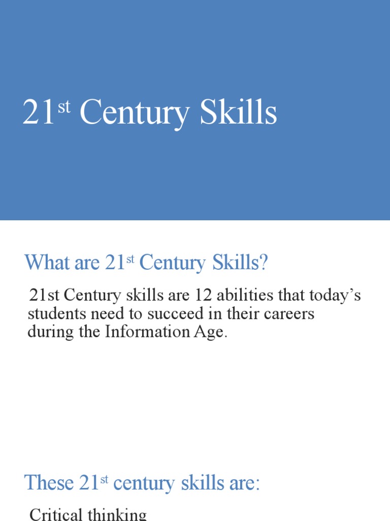Essential 21st Century Skills Overview | PDF | Information Literacy ...